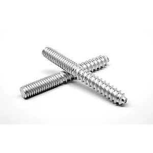 1/4"-20 x 2" Coarse Thread Hanger Bolt Low Carbon Steel Zinc Plated Pk 50