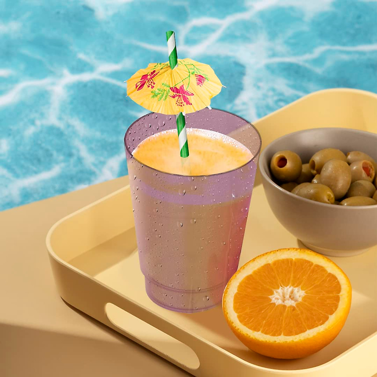 Acrimet Plastic Cup, Reusable, 10oz | 300ml, Tumbler Water, Machine Washable, Stackable Beverage Tumblers, Drinking Cup, Shatterproof, Durable (Purple Color) (Set of 10)