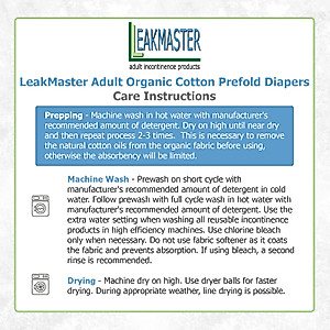 LeakMaster Organic Adult Prefold Cloth Diaper - Size Small (26 to 32 Inch Waists)- 100% Organic Birdseye Weave Cotton - Extra Soft, Durable and Earth Friendly