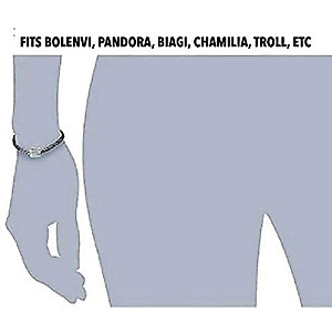 925 Sterling Silver Charm Bead fits Pandora Bracelets & Necklaces & More DIY (Lucky Mom Baby Mothers Day)