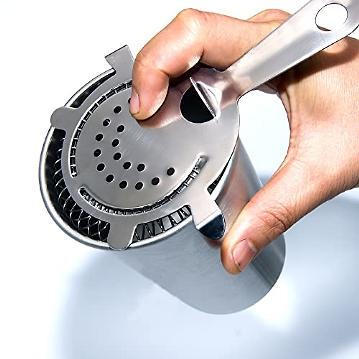 WUWEOT 9 Pack Cocktail Strainer, 4-Prong Stainless Steel Bar Strainer, 6 Inches Silver Bar Tool Drink Strainer with 100 Wire Spring for Bartenders and Mixologists