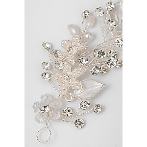 Coucoland Flower Girl Fairy Headpiece - First Communion Crystal Crown Tiara Hair Piece Baby Breath Headband for Wedding Brides Bridal Hair Accessories