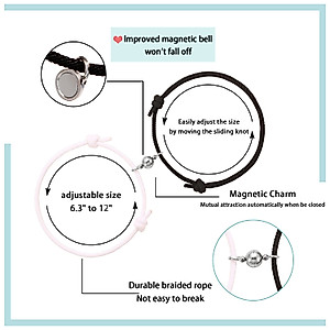 MHnicesoul Magnetic mutual attraction couple bracelet set, Men and Women Valentine's Day Gifts, for boyfriend and girlfriend, eternal love vow, Adjustable