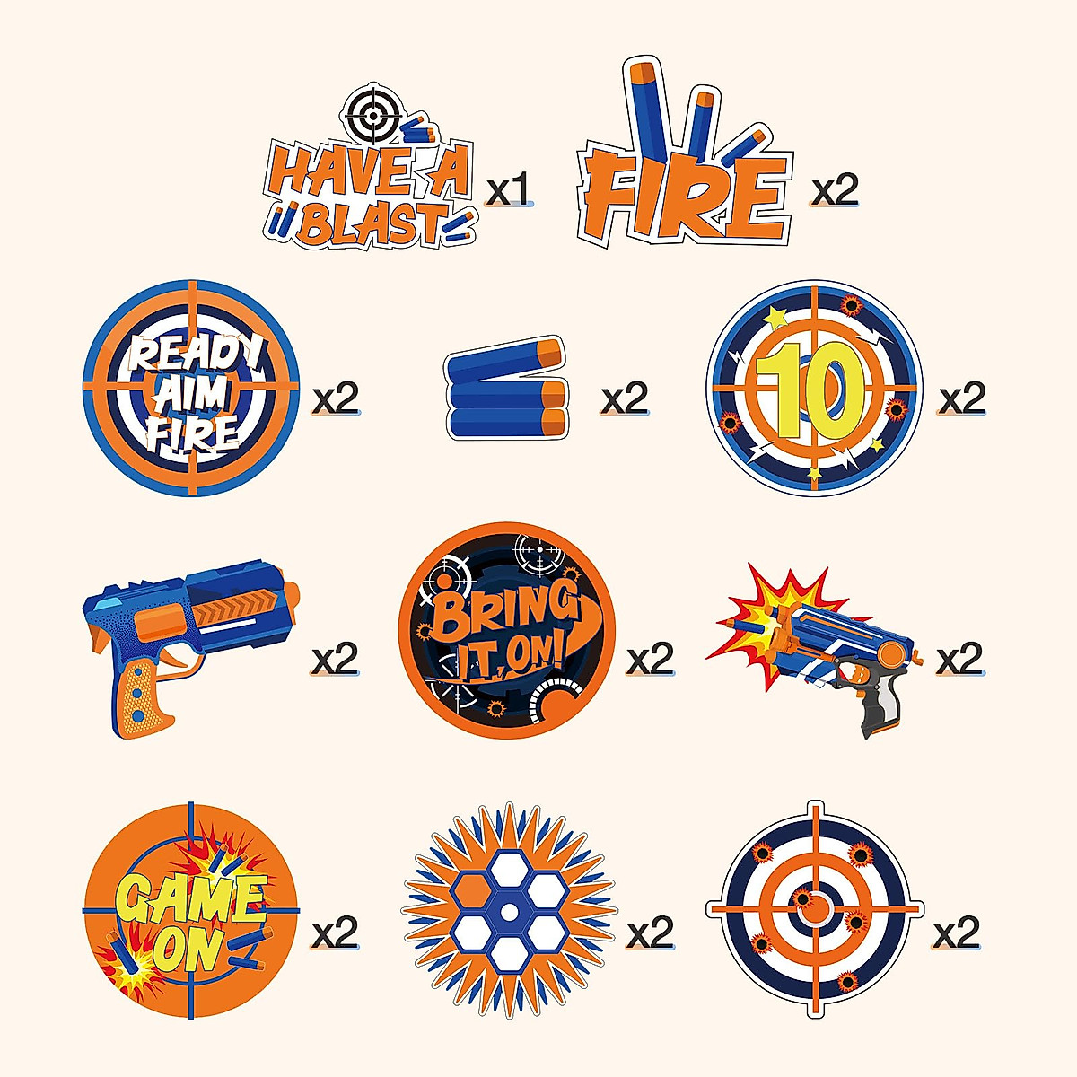 Dart War Party Hanging Swirl Decorations, Dart Element Target Water Gun Theme Hanging Swirl Decorations for Boy's Birthday Party Themed Party Supplies Decorations, 30 Count