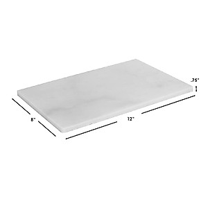 Home Basics 8" x 12" Marble Cutting Board, White