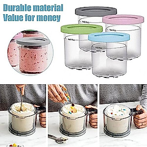 Creami Deluxe Pints, for Ninja Creami Pints with Lids, Creami Pint Containers Bpa-Free,Dishwasher Safe for NC301 NC300 NC299AM Series Ice Cream Maker