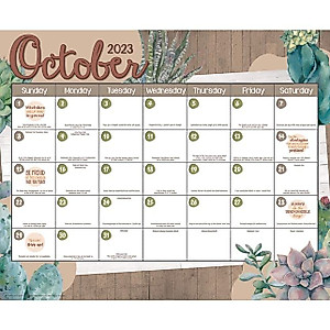 Really Good Stuff Boho Monthly Calendar Pages and Stickers 2023-2024 Double Sided