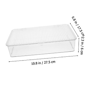 ADOCARN Transparent Cutlery Box Utensil Supplies Kitchen Drawer Tray Plastic Transparent Utensil Case Dinnerware Holder with Cover Tea Container Storage Rack The Pet Desktop