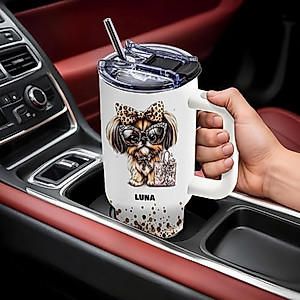 Personalized Dog Tumbler with Pekingese Dog’s Name – Custom Travel Coffee Cup 40oz, Travel Coffee Cup, Gift for Mother's day, Father's day, Christmas 3kEK4W