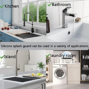 5°Slope Kitchen Sink Splash Guard, 24”x 5.5” Silicone Sink Faucet Mat Handle Drip Catcher Tray Behind Faucet, Drying Mat for Kitchen Counter Bathroom Kitchen Sink Splash Guard