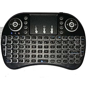 (Upgraded)Rii 2.4GHz Mini Wireless Keyboard with Touchpad,QWERTY,LED Backlit,Portable Keyboard for laptop/PC/Tablets/Windows/Mac/TV/Xbox/PS3/Raspberry Pi .(i8+ Black)