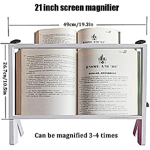 YXCKG Screen Magnifier Amplifier 2021 Newest Version, 3D 21 Inch Screen Magnifier for Laptop, Magnifying Glass for Reading, 3X Magnifier/Magnifying Sheet Fresnel Lens (Color : White)