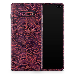 DesignSkinz Wine Watercolor Tiger Pattern Protective Vinyl Decal Wrap Skin Cover Compatible with The Samsung Galaxy S20 (Screen Trim & Back Glass Skin)