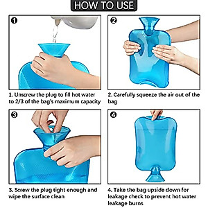 Red Ladybug Pattern Hot Water Bottle with Cover 2L Large Hot Water Bag for Menstrual Cramps, Neck and Shoulder Pain Relief, Hot Cold Therapy, Hand Feet Warmer