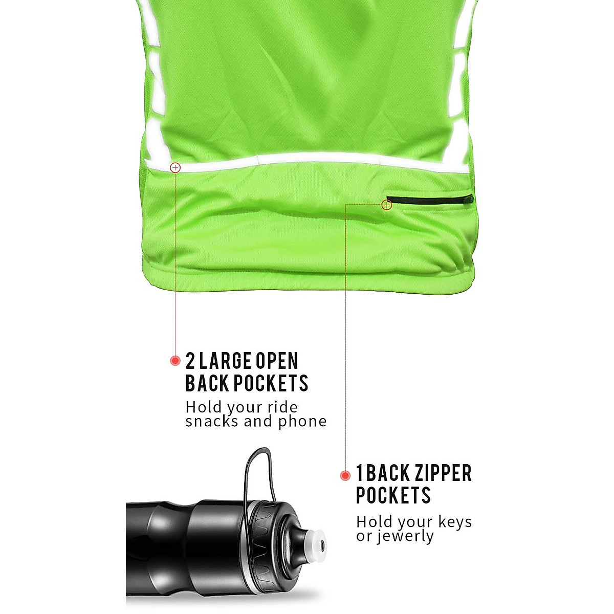 ReflecToes High Visibility Cycling Jersey - Reflective Hi-Viz Cycling Shirt Men and Women Yellow