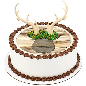 DecoSet® ANTLERS CREATIONS Cake Topper for Birthdays and Parties, DecoPac Cake Decorating 2-Pc Decorations Set