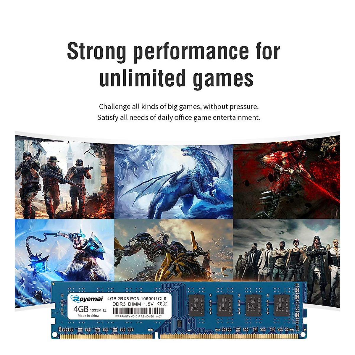 PC3-10600U 8GB Kit (2X4GB) DDR3 10600 1333MHz PC3-10600 4GB 2Rx8 240-pin Dimm CL9 1.5V Desktop RAM Memory Module