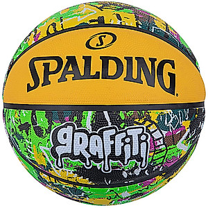 Spalding 84-518J Basketball Graffiti Green x Yellow Rubber No. 5 Ball Basketball Basket