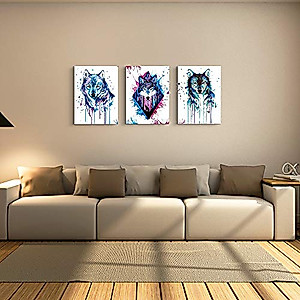 Canvas Wall Art for Living Room Bedroom family bathroom Wall decor, modern Abstract paintings animal Wolf wall Pictures 3 piece Wall Prints Artworks office Decoration, fashion Home wall Decorations