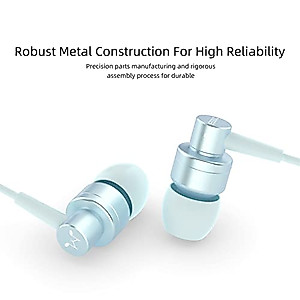 SoundMAGIC ES30C Wired Earbuds with Microphone Noise Isolating in Ear Headphones HiFi Sound Earphones Comfortable Fit Blue