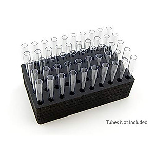 Polar Whale Test Tube Rack Black Foam Storage Rack Organizer Stand Transport Holds 50 Tubes Each Fits up to 12mm Diameter Tubes