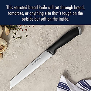 HENCKELS Silvercap Razor-Sharp 8-inch Bread Knife, Cake Knife, German Engineered Informed by 100+ Years of Mastery, Black