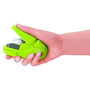 Plus PAPER CLINCH Compact Green Heavy Duty, Light, Staple Free Stapler (31251)