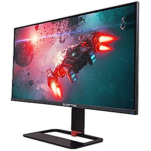 Sceptre 32 inch QHD IPS Monitor HDR400 2560x1440 DisplayPort up to 144Hz 1ms 120% sRGB Height Adjustable, Build-in Speakers Gunmetal Black (E325B-QPN168)