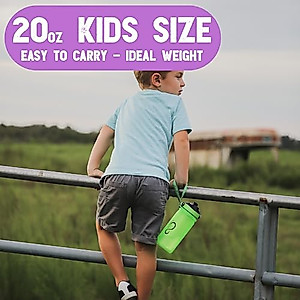 Live Infinitely 20oz Kids Water Bottle with Easy Sip Straw - Water Bottle is Dishwasher Safe & BPA Free Kids Water Bottle (Amethyst)