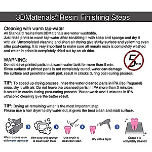 3DMaterials SuperFast 3D Printer Resin Water Washable, 0.6 sec 50um Printing, Made in Korea (1000g, Dark Grey)