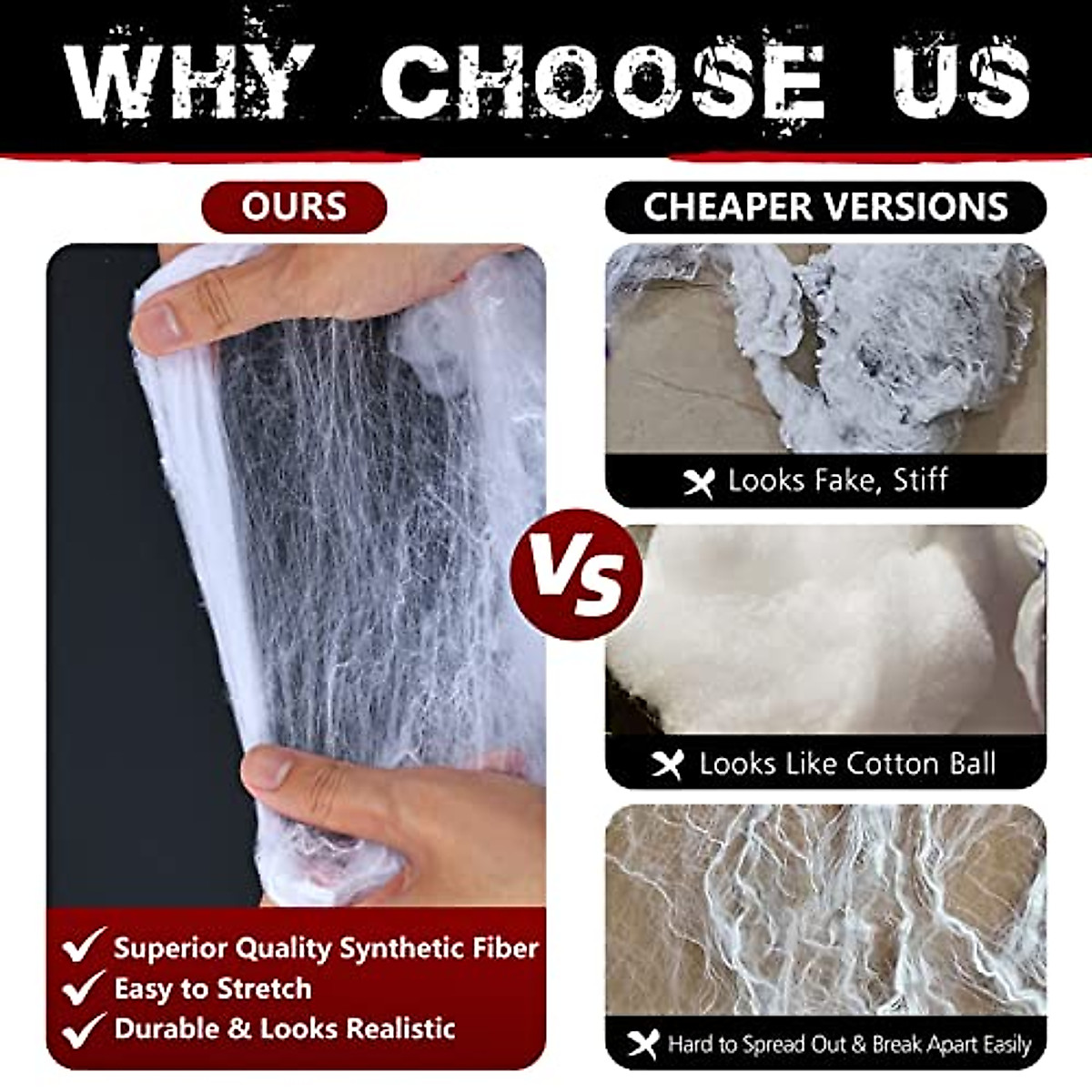 1000 sqft Spider Webs Halloween Decorations with 77 Fake Spiders, Super Stretch Cobwebs for Halloween Indoor and Outdoor Decor