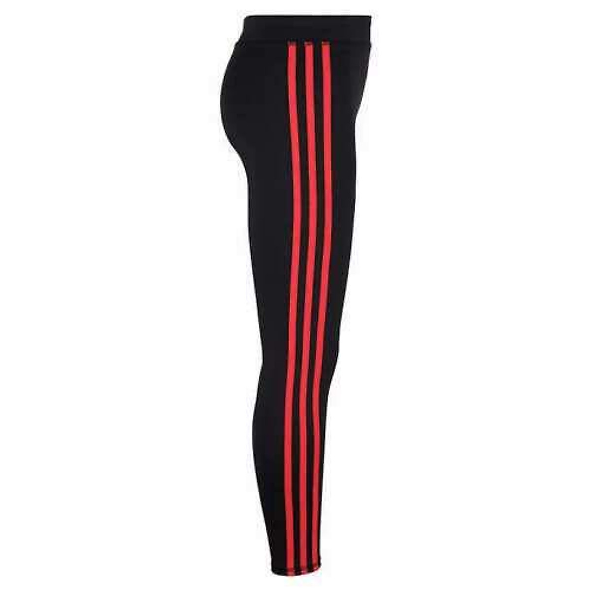 Adidas Kids Girls' Performance Tight Three Stripe Leggings - L - Black/Pink Text
