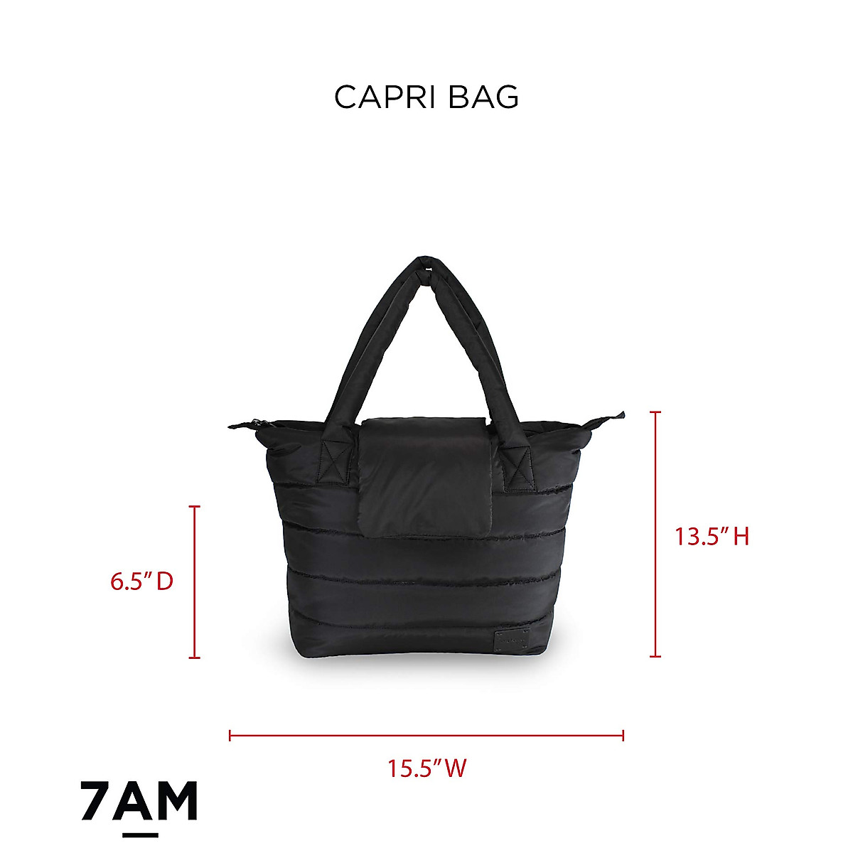 7AM Tote Bag for Women - Waterproof Capri Crossbody & Zippered Diaper Bags, Included Changing Diaper Pad & 2 Stroller Straps