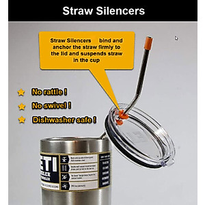 RAINIER Reusable Food-grade Silicone Rubber Straw Tips and Silencers for Stainless Steel Drinking Straws, Set of 8 | No-Burn/Freeze Straw Covers Protect Lips/Teeth | Fits All 6mm (0.24”) Metal Straws