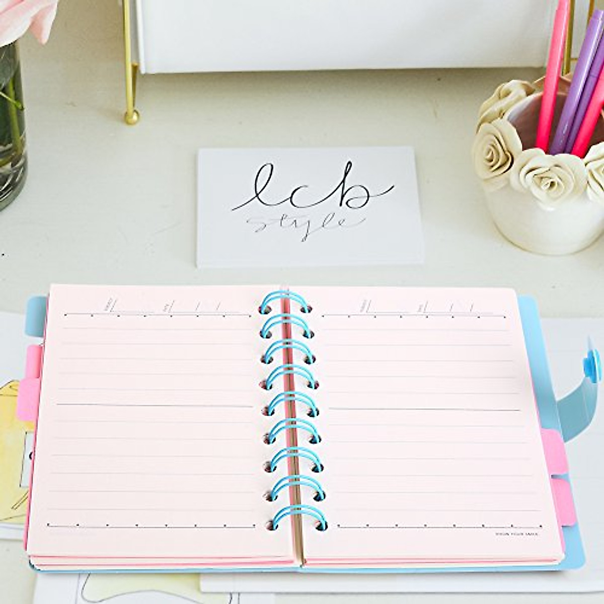 Pocket Spiral Journal Mini Notebook, Traveler Cute Diary, 5 Subject Planner, Ruled Small Writing Paper Hard Cover Notepad, Index Label, 100 Sheets, 5.1"×3.5" Smile Printed Memo Pad