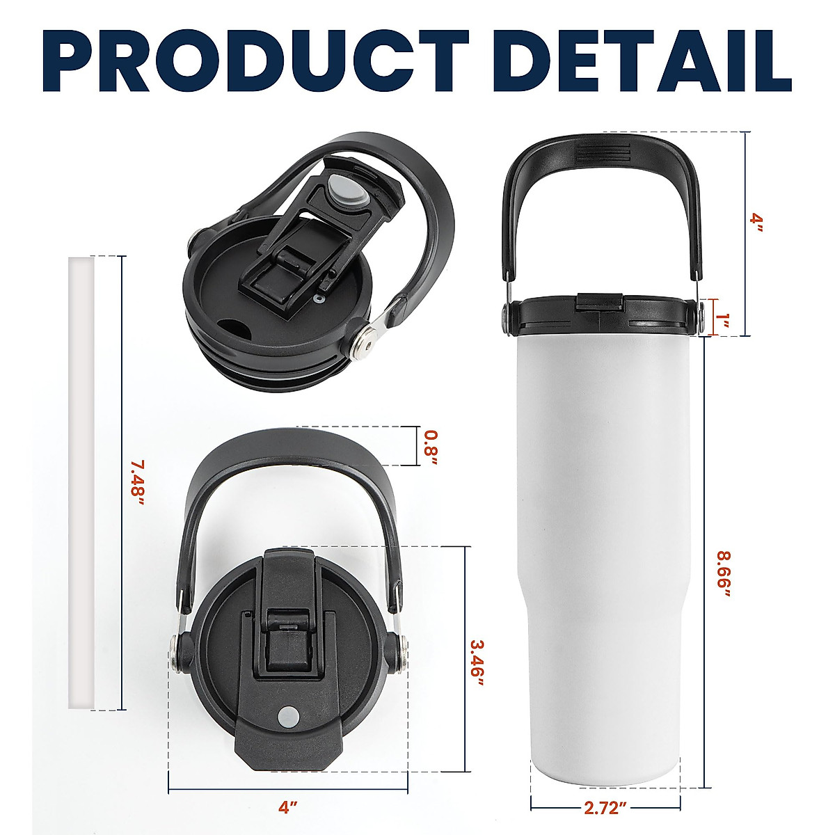 Macorner Sports Personalized 30oz Tumbler With Handle, Sport Gifts For Son, Daughter, Player Basketball, Baseball, Football