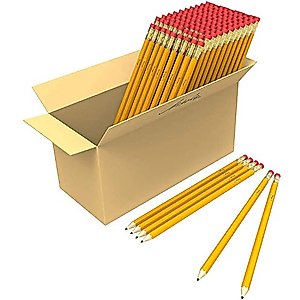 Nikola Works Bulk Premium Pre-Sharpened Wood Cased #2 HB Pencils With Erasers 650 Pack