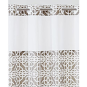 Hookless Branca Shower Curtain with Peva Liner, 71 X 74, Taupe