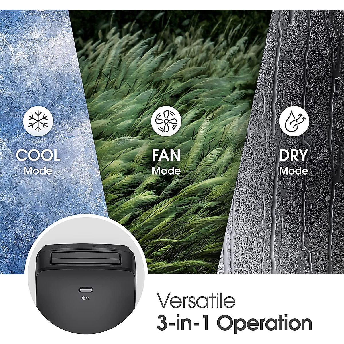 LG 8000 BTU (DOE) / (12000 ASHRAE) Portable Air Conditioners Cools 350 Sqft Easy Install & WiFi App Remote Eco-friendly, Quiet Small & Medium Room Air Conditioner AC Unit Home Gray LP0823GSSM (Renewed)