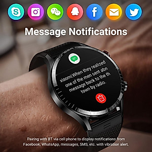 HOAIYO Smart Watches for Men Women (Call Receive/Dial), AMOLED Smartwatch with Heart Rate SpO2 Sleep Calories Counter, Waterproof Fitness Watch for Android iOS Phones (23Black, 1.5")