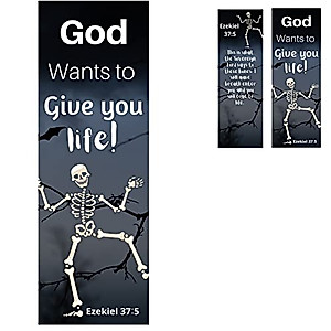 100 Count Bulk Pack Skeleton Halloween Alternative Bookmarks, Christian Handouts, Bible Verse, Scripture, Trunk or Treat Ideas, Fall Festival, Gospel Tracts