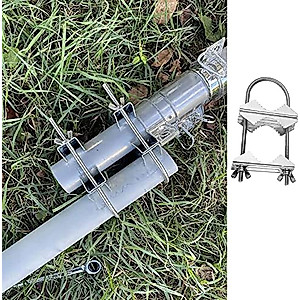 Double Antenna Mast Clamp Heavy Duty Pole to Pole Mounting Kit V Jaw Block with U-Bolt Mounting Hardware for TV CB Ham Antenna Parasols Flags and Fishing Rods (2)