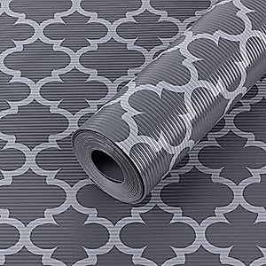 Shelf Liners for Kitchen Cabinets Non-Adhesive Waterproof Drawer Mat Liners Non Slip Refrigerator Liners Plastic Fridge Protectors for Shelves Pantry Cupboard 11.8 Inches x 10 FT Grey