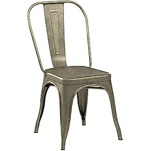 FDW Dining Chairs Set of 4 Metal Chairs Patio Chair Dining Room Kitchen Chair 18 Inches Seat Height Tolix Restaurant Chairs Trattoria Metal Indoor Outdoor Chairs Bar Stackable Chair