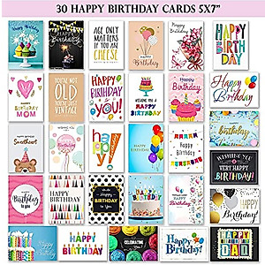 100 All Occasion Cards Assortment Box with Envelopes and Stickers - Large 5x7 Inch Bulk Greeting Cards and Blank Notes, 100 Unique Designs in a Sturdy Card Organizer Box
