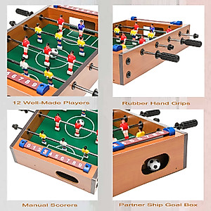 Shevshavan 14(inch) Small Foosball Table for Little Kids Table Top Wooden Hockey Game Tabletop Soccer/Foosball Game Mini Foosball Table Football Table Birthday Gift(14 inch)