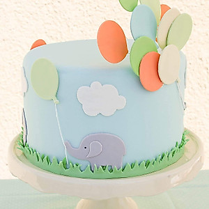 Nature Fondant Cutter Set- Sun, Clouds, Grass, Fire Plastic Gumpaste Cookie Cutter Mold for Baby Shower Cake Topper Decorating Sugar Craft