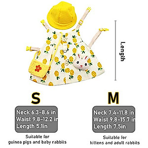 mcgrady1xm Small Animal Harness Vest and Leash Set, No Pull Comfort Clothes with Accessory, Travel Escape Proof Harness for Rabbit Ferret Guinea Pig Bunny Hamster Puppy Kitten (S)