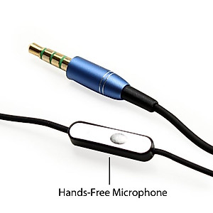 GOgroove AudiOHM HF Earbud Headphones with Mic, Deep Bass, & Comfortable Ear Gels (Blue) in-Ear Earphones Featuring Noise Isolating Design, Durable Alloy Driver Housing, Ergonomic Angled Fit