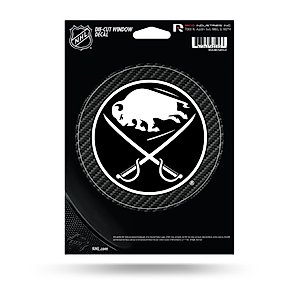 Rico Industries NHL Buffalo Sabres Carbon Fiber Design Die Cut Vinyl Decal,Black